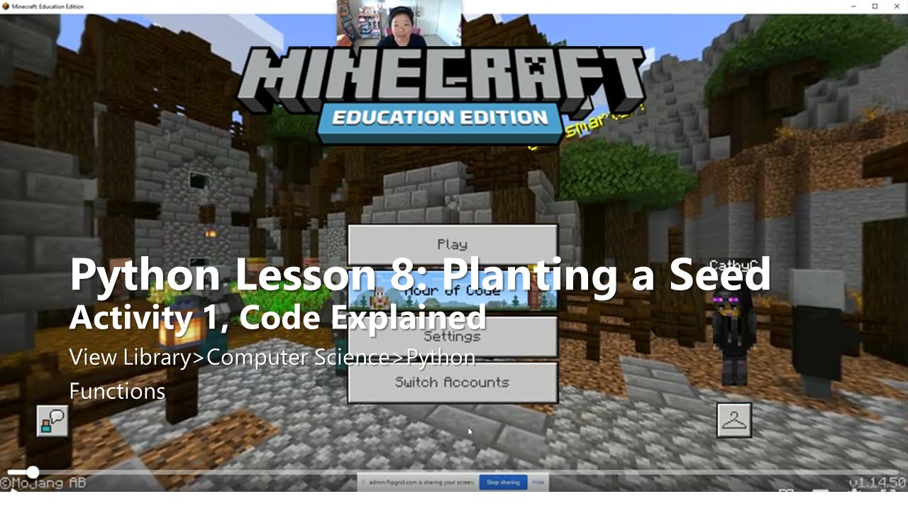 Minecraft Ee Python Walkthrough Lesson 8 Functions Activity 1 Code
