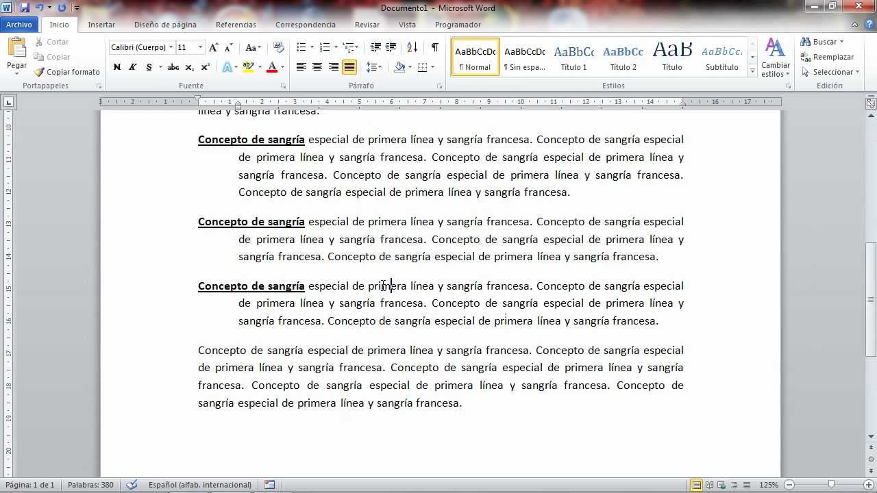 5 Tutorial Word Sangría De Primera Línea Y Francesa Youtube