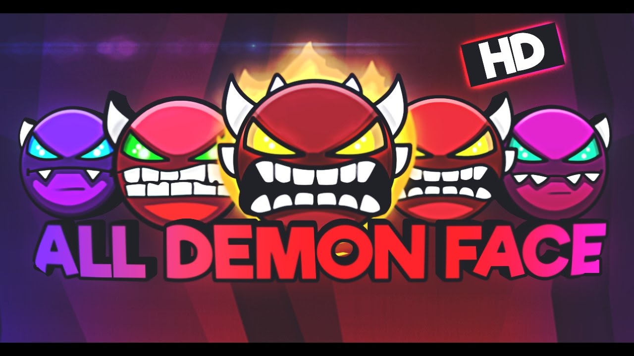 Geometry Dash All Demon Faces By Xirez Youtube