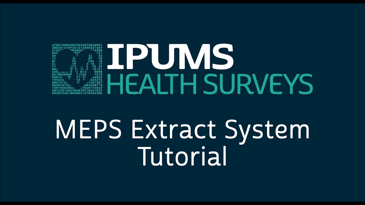 Ipums Meps Extract System Tutorial Youtube