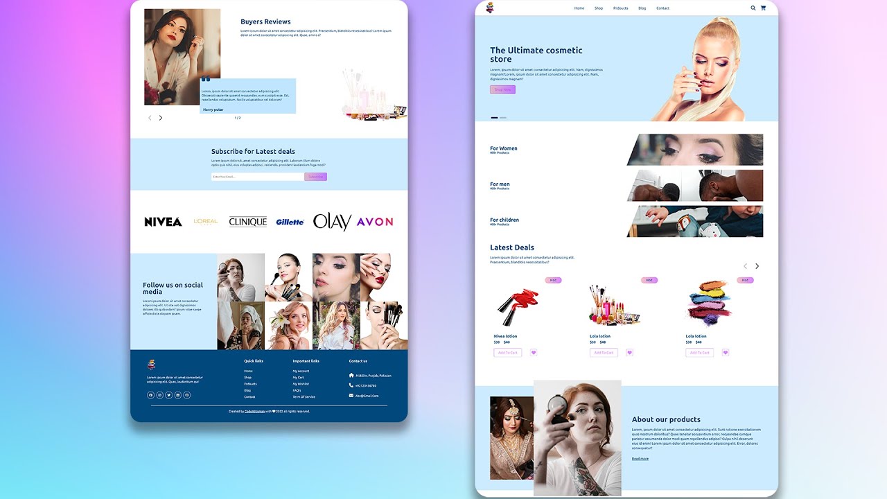 How To Create A Makeup Website Online Cosmetic Store Using Html Css