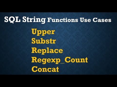 Sql String Functions Use Cases Youtube