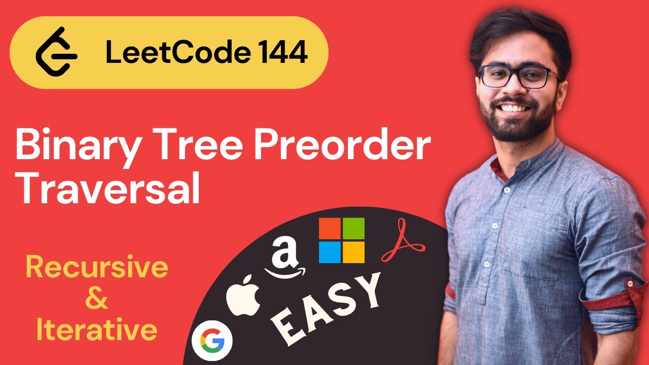 Iterative Preorder Traversal Of Binary Tree In Hindi Leetcode 144