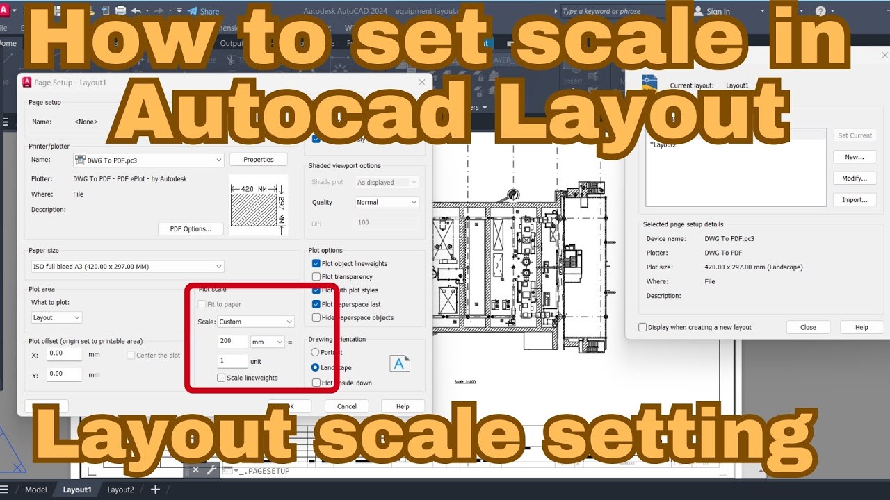 How To Set Scale In Autocad Layout Scale Drawing In Autocad Youtube