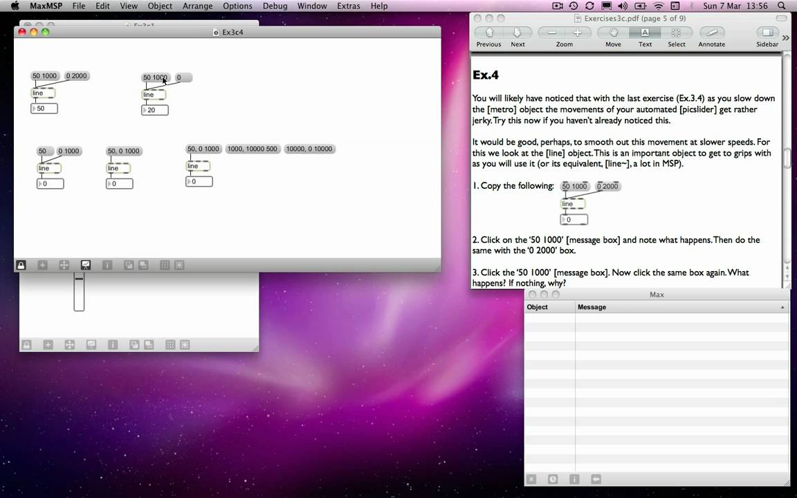Max Msp Tutorial 03c2 Automating Data Line Object 2 Youtube
