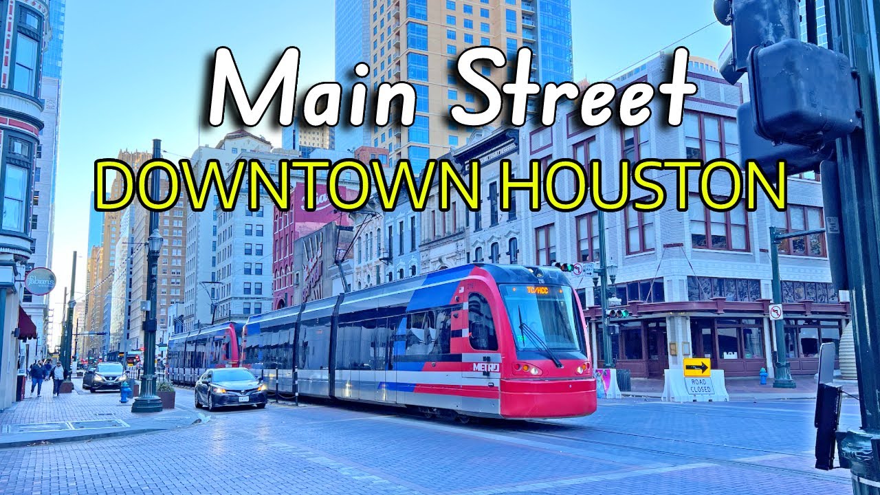 Main Street Downtown Houston Texas 4k Virtual Walking Tour