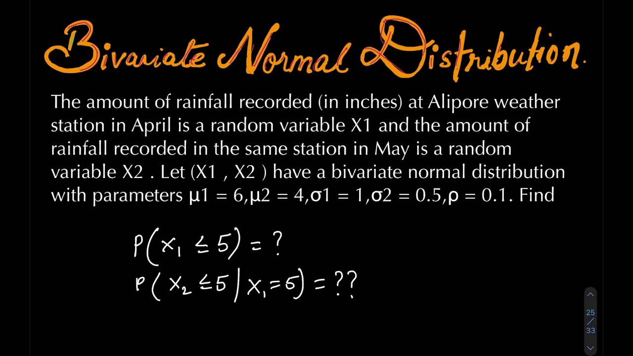 Bivariate Normal Distribution Solved Example 2 Youtube