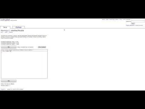 Codingbat Monkeytrouble Java Youtube