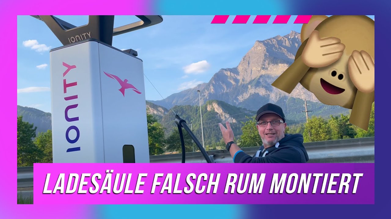 Ionity Ladesäulen Falsch Rum Montiert Am Ionity Raststätte Heidiland