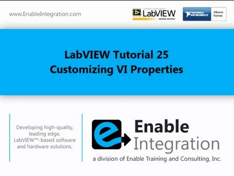 Labview Tutorial 25 Customizing Vi Properties Enable Integration