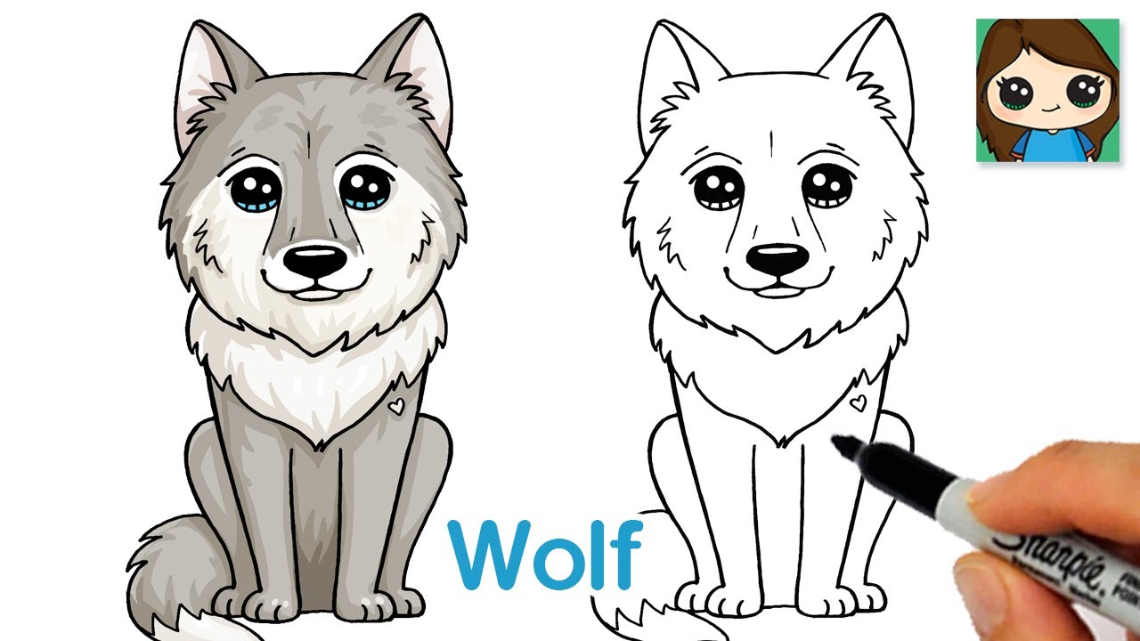 How To Draw A Wolf Easy Cartoon Animal Youtube