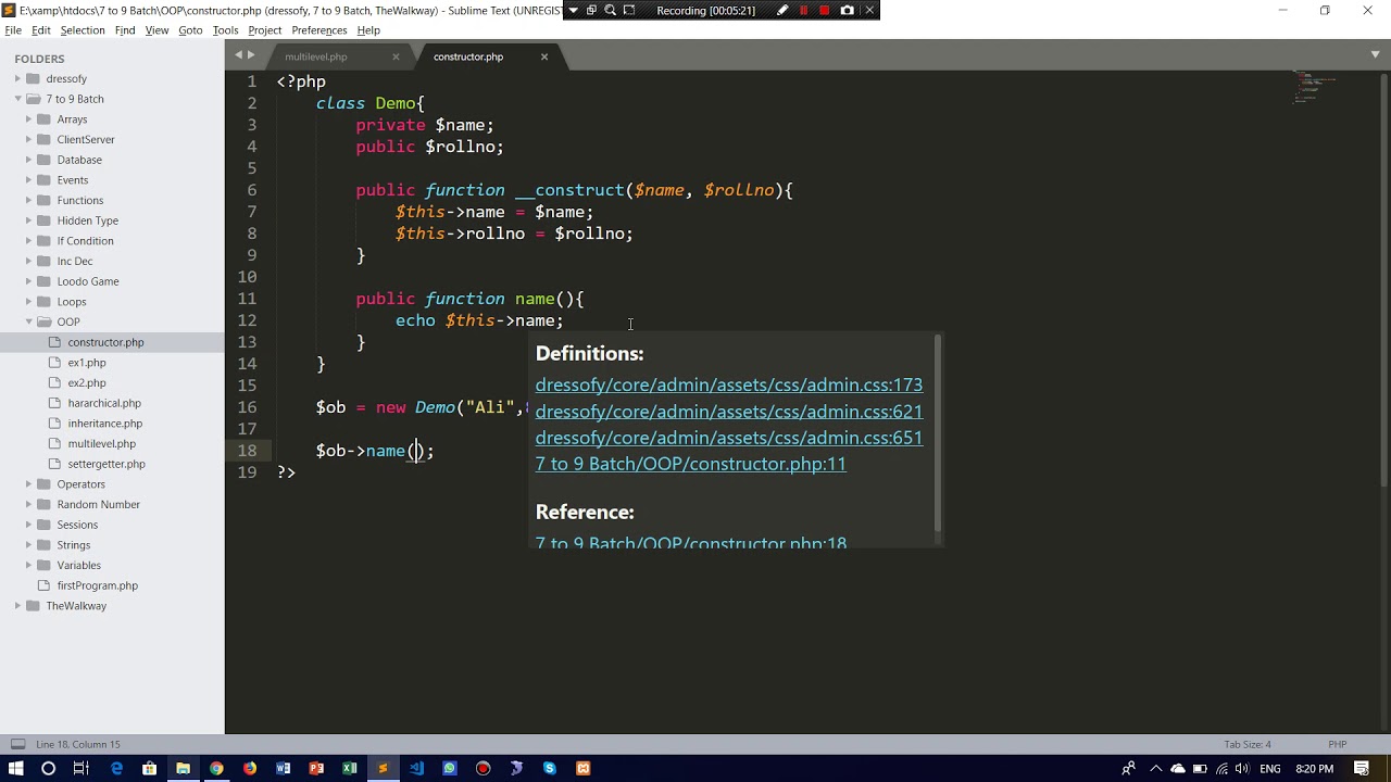 07 Oop Tutorial Series With Php Constructor Youtube