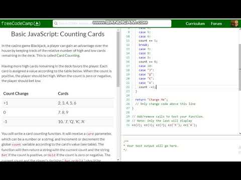 Basic Javascript Counting Cards Free Code Camp Dani Youtube