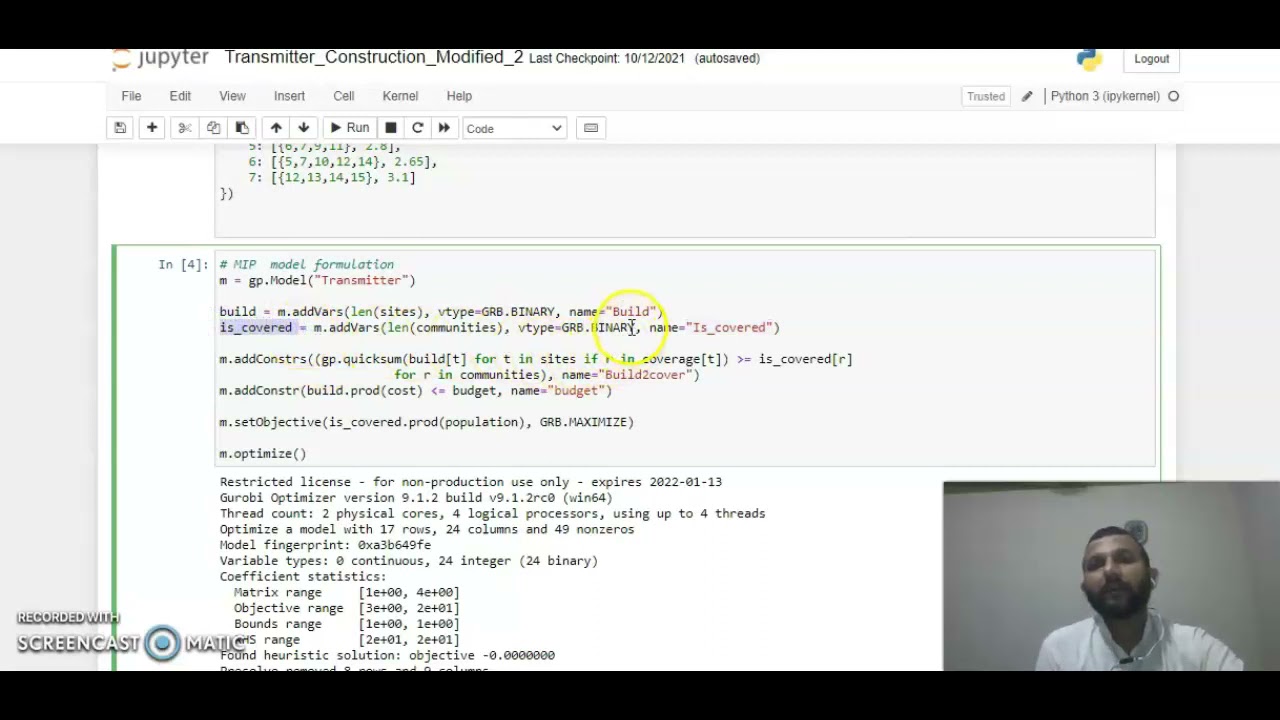 Mixed Integer Programming Model Using Python Youtube