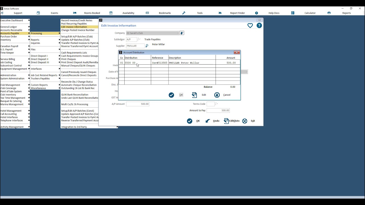 Accounts Payable Edit An Invoice Youtube