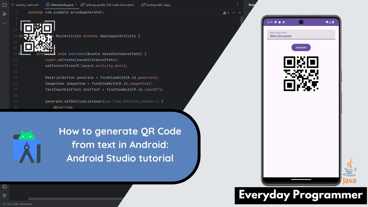 How To Generate Qr Code From Text In Android Studio Using Java