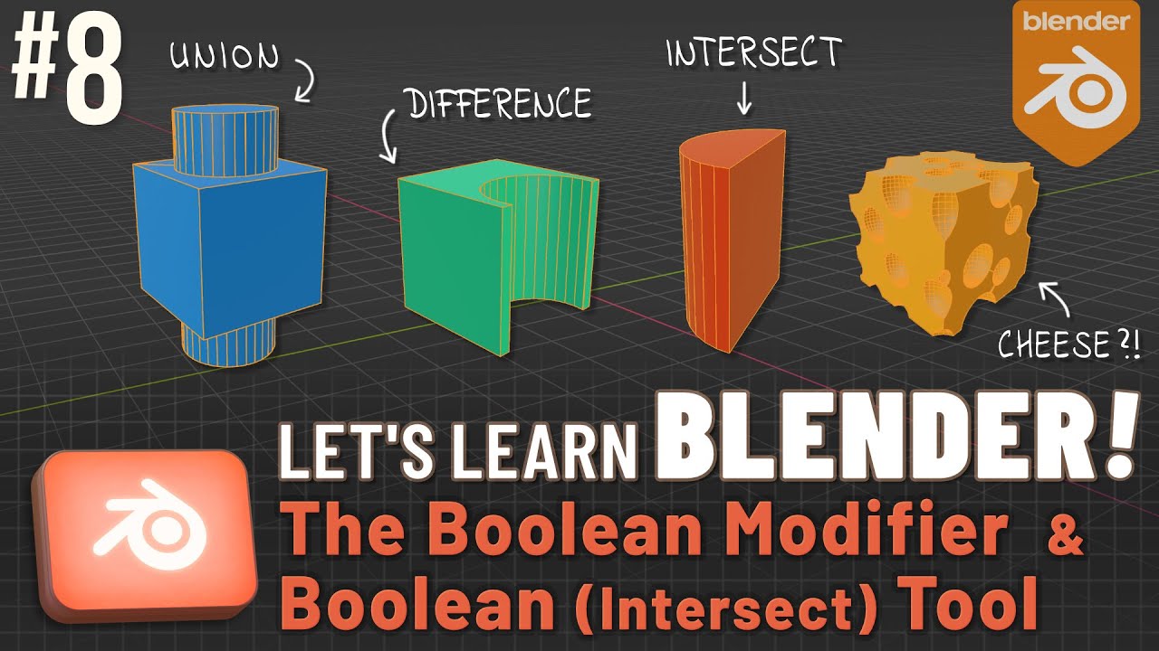 Let S Learn Blender 8 Boolean Modifier Intersect Tool Youtube