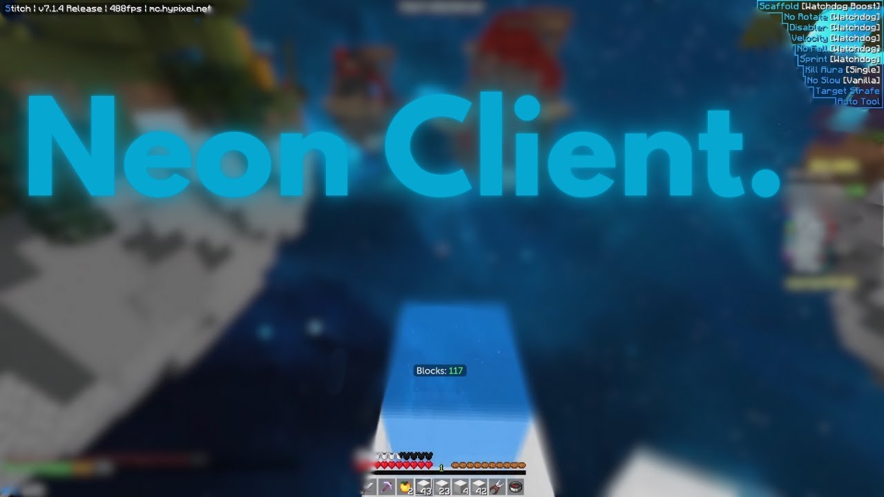 Neon Client On Hypixel Cheating On Hypixel W Neon Client Youtube