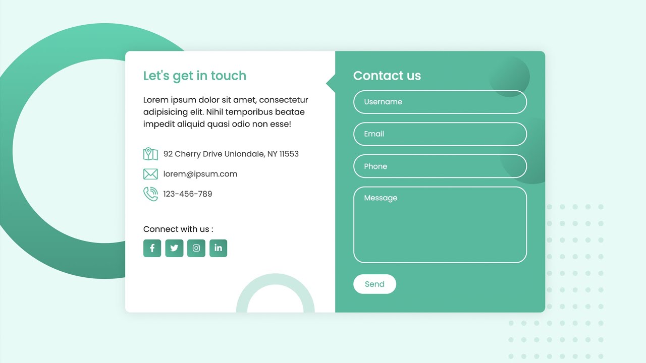 How To Create Contact Form Using Html Css And Javascript Templates