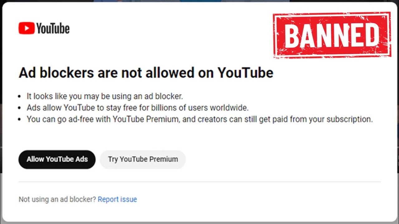 Youtube Banned All Ad Blockers Youtube