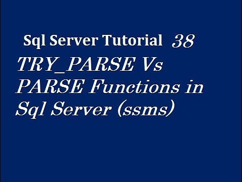 Try Parse Vs Parse Functions In Sql Server Youtube