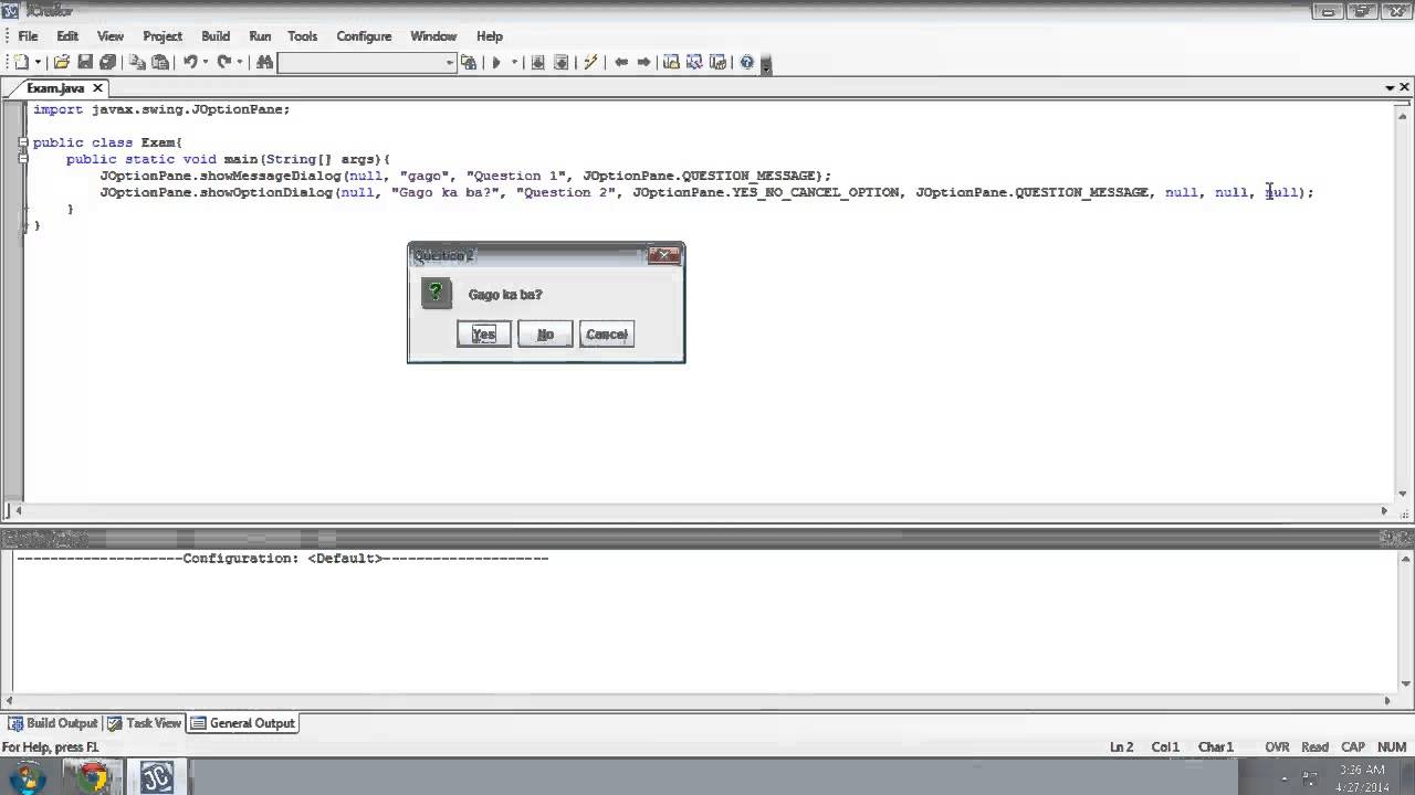 Java Joptionpane Part 1 Tagalog Youtube