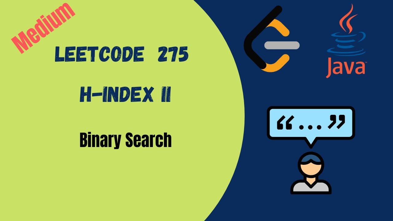 Leetcode H Index Ii Java Solution Youtube
