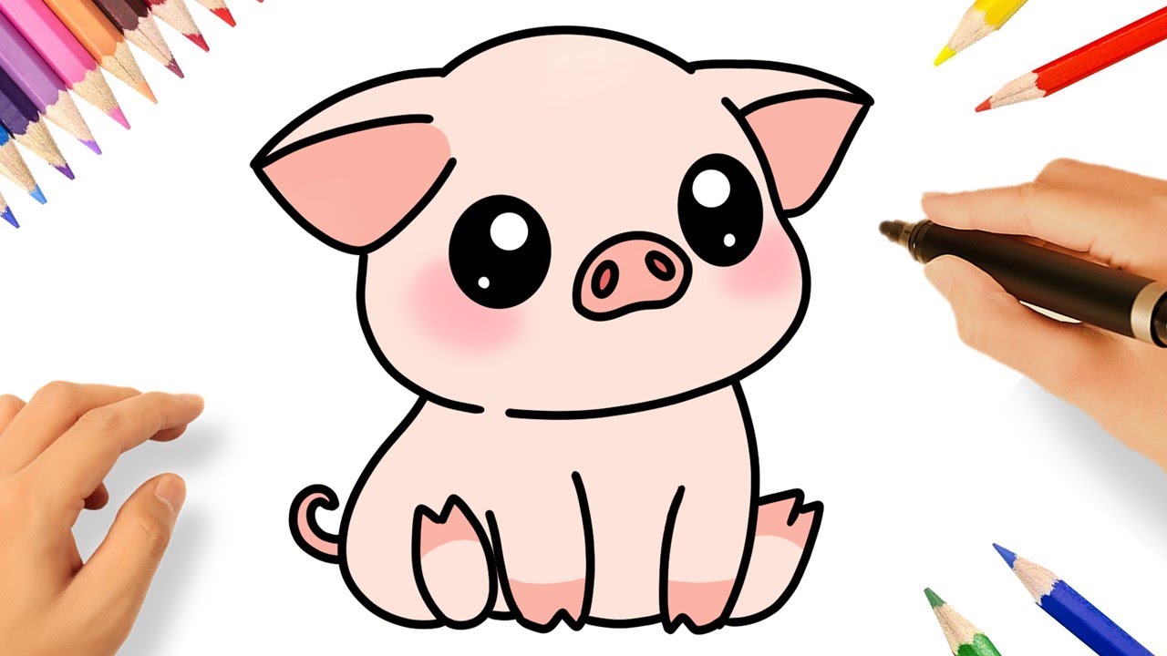 Kawaii Cute Pig Drawings Amazon Pig Stickers 100 Pieces Kawaii