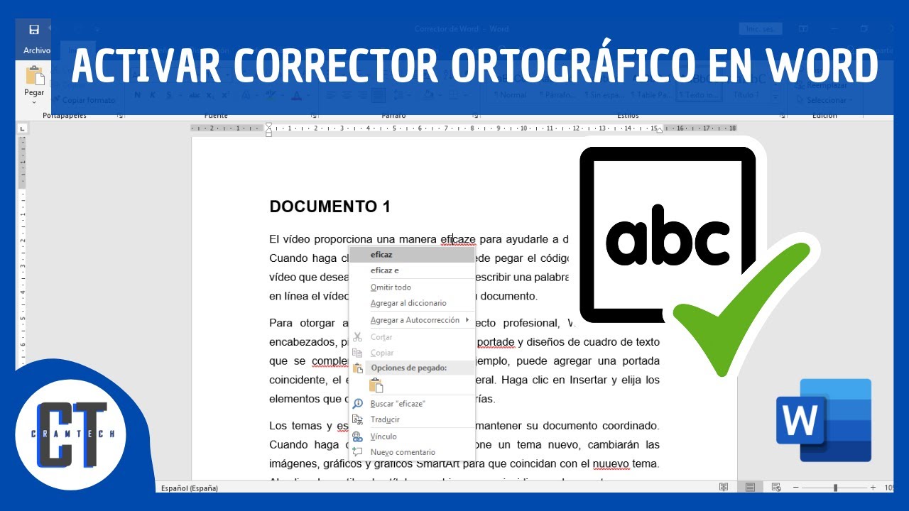 Cómo Activar El Corrector De Ortografía En Word Youtube