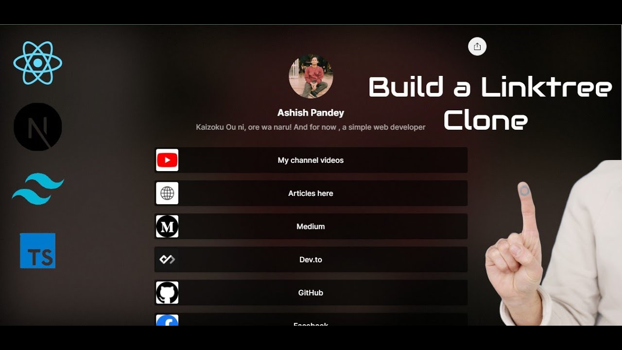 Build Your Own Link Tree With React Next Js Tailwind And Typescript