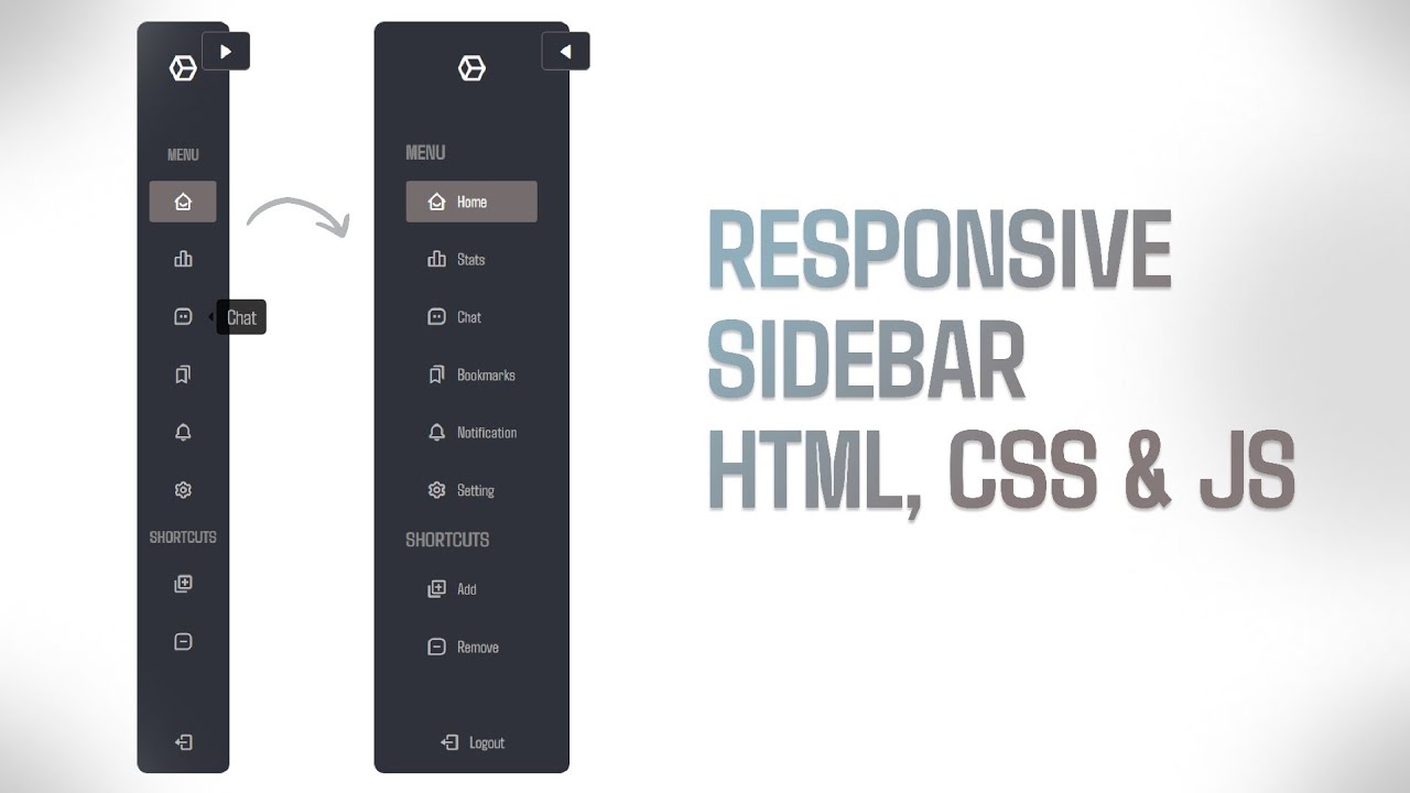 Responsive Sidebar Menu In Html Css Javascript Make A Sidebar Nav