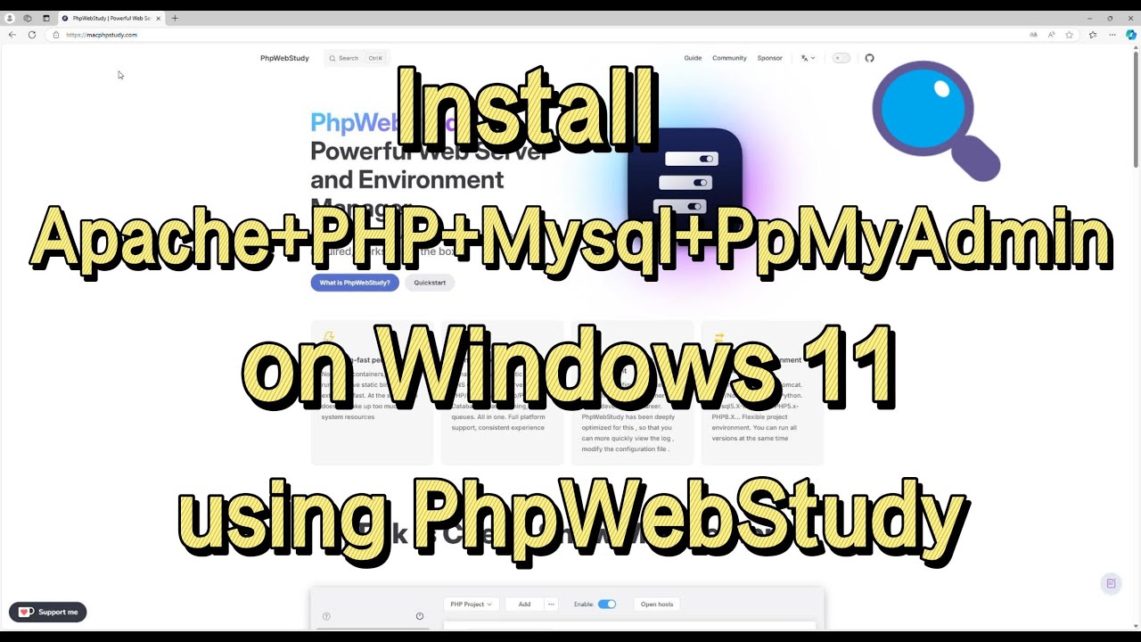 Install Apache Php Mysql Phpmyadmin On Windows11 Using Phpwebstudy