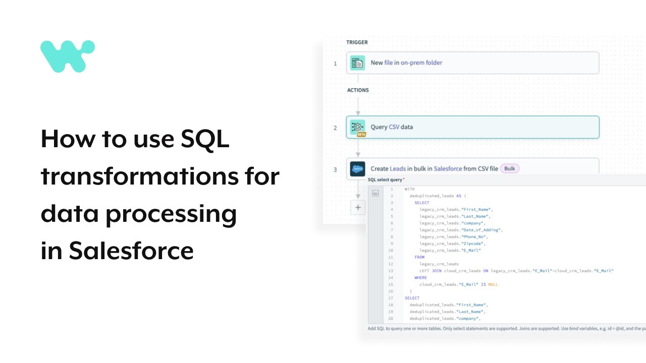 How To Use Sql Transformations Data Processing In Salesforce Youtube