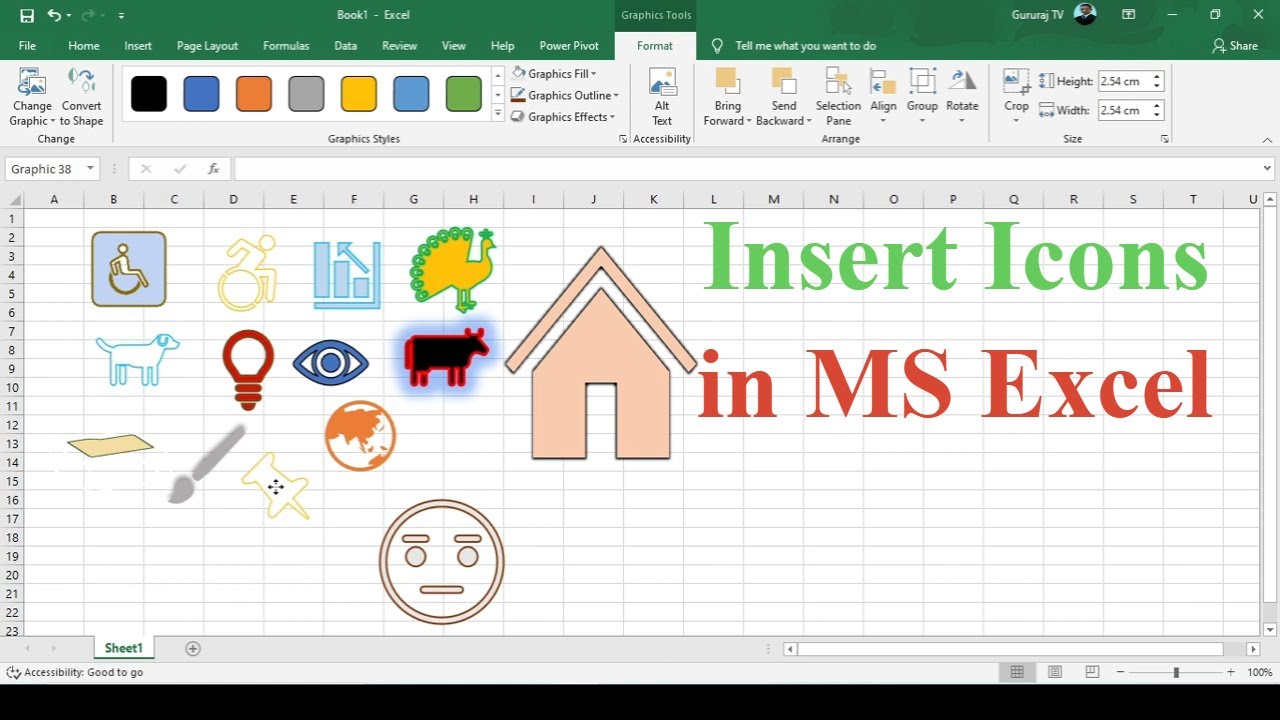 How To Insert Icons In Ms Excel Youtube