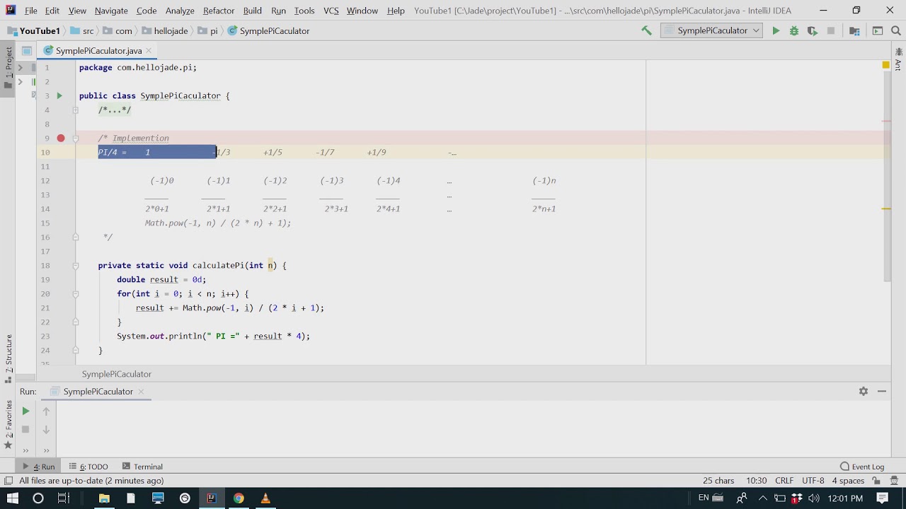 Simple Java Calculate Pi With Leibniz Formula With Explanations Youtube