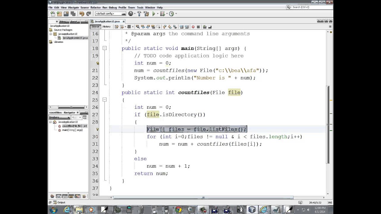 Java Programming Recursion File Counting Example Youtube