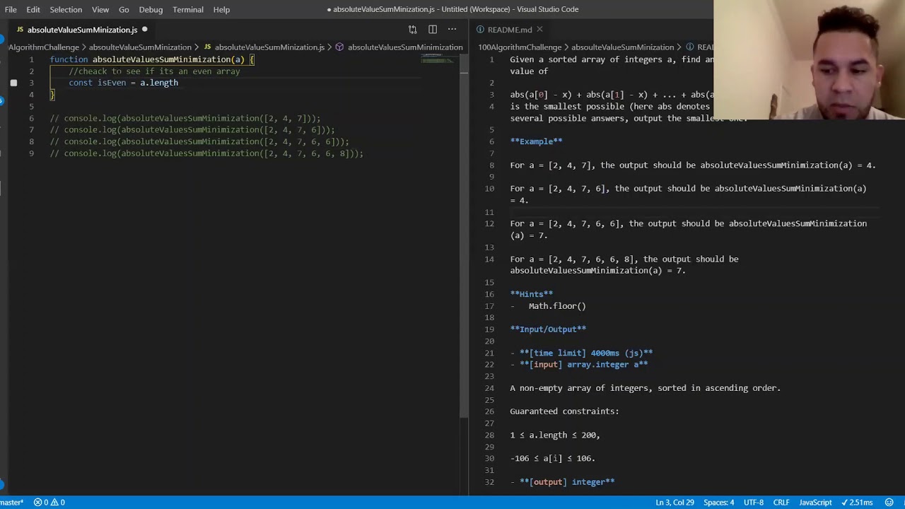 100 Algorithm Challenge 1 Youtube