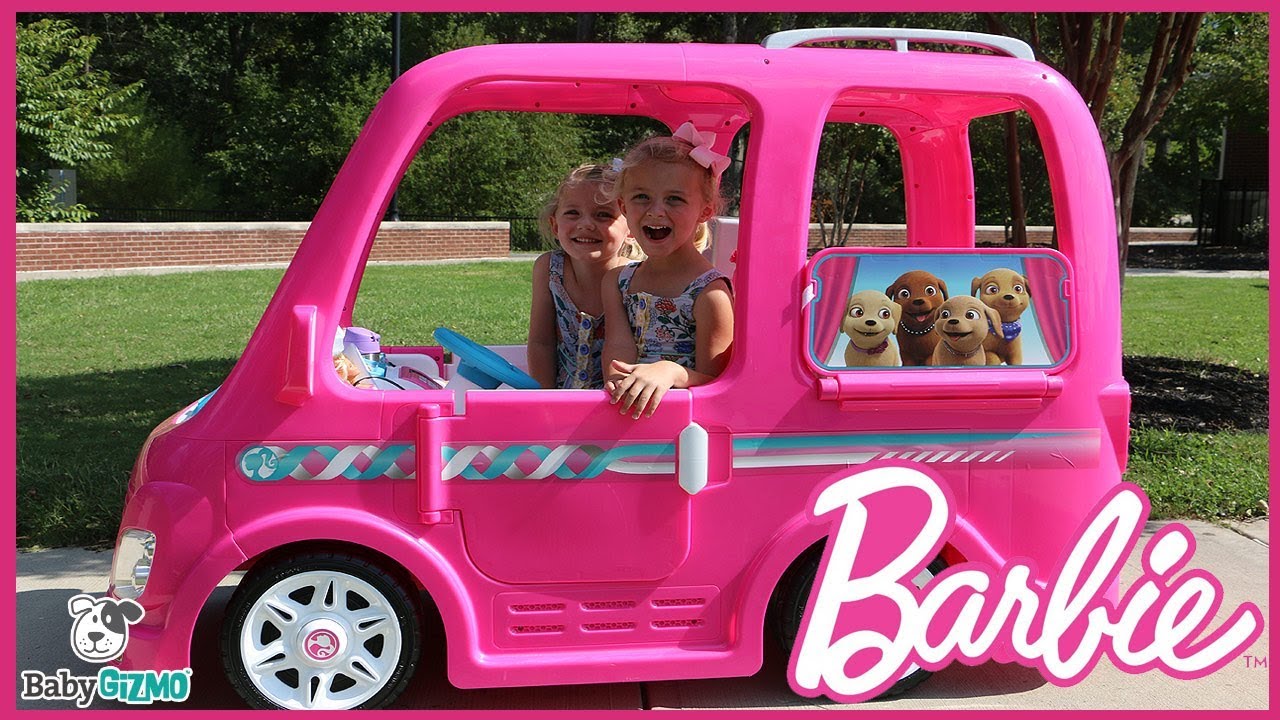 New Barbie Dream Camper Power Wheels Ride On Vehicle With Twins So