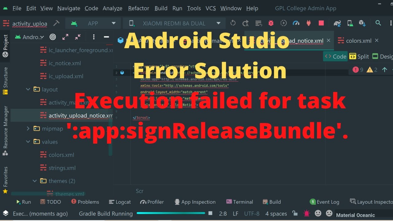 Android Studio Error Solution Execution Failed For Task App