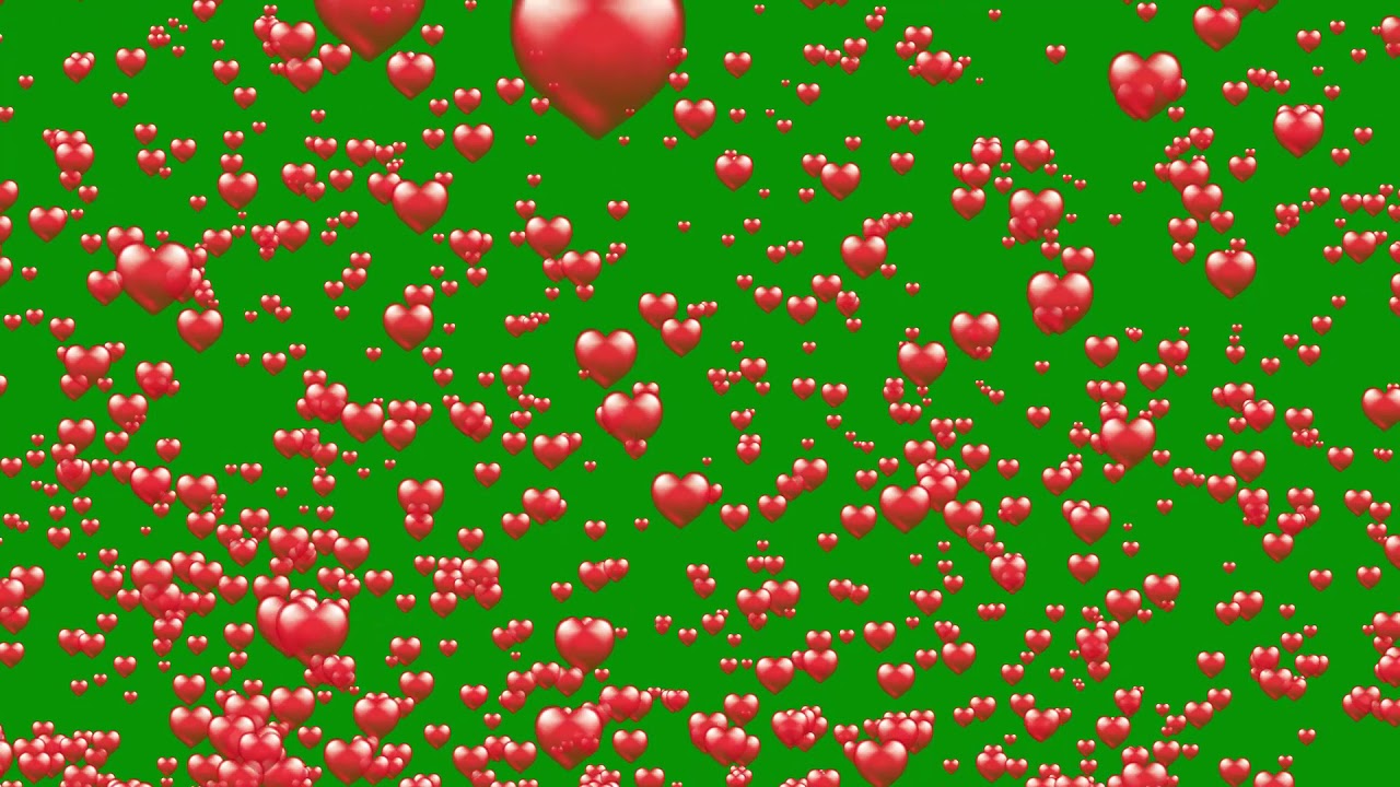 Flying Hearts Green Screen Background Video Effect Hd Youtube