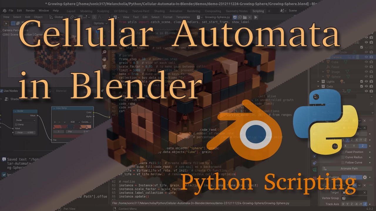 Cellular Automata In Blender Python Scripting Youtube