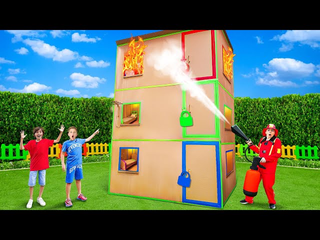 24 Hours In Giant Cardboard House Videos For Kids