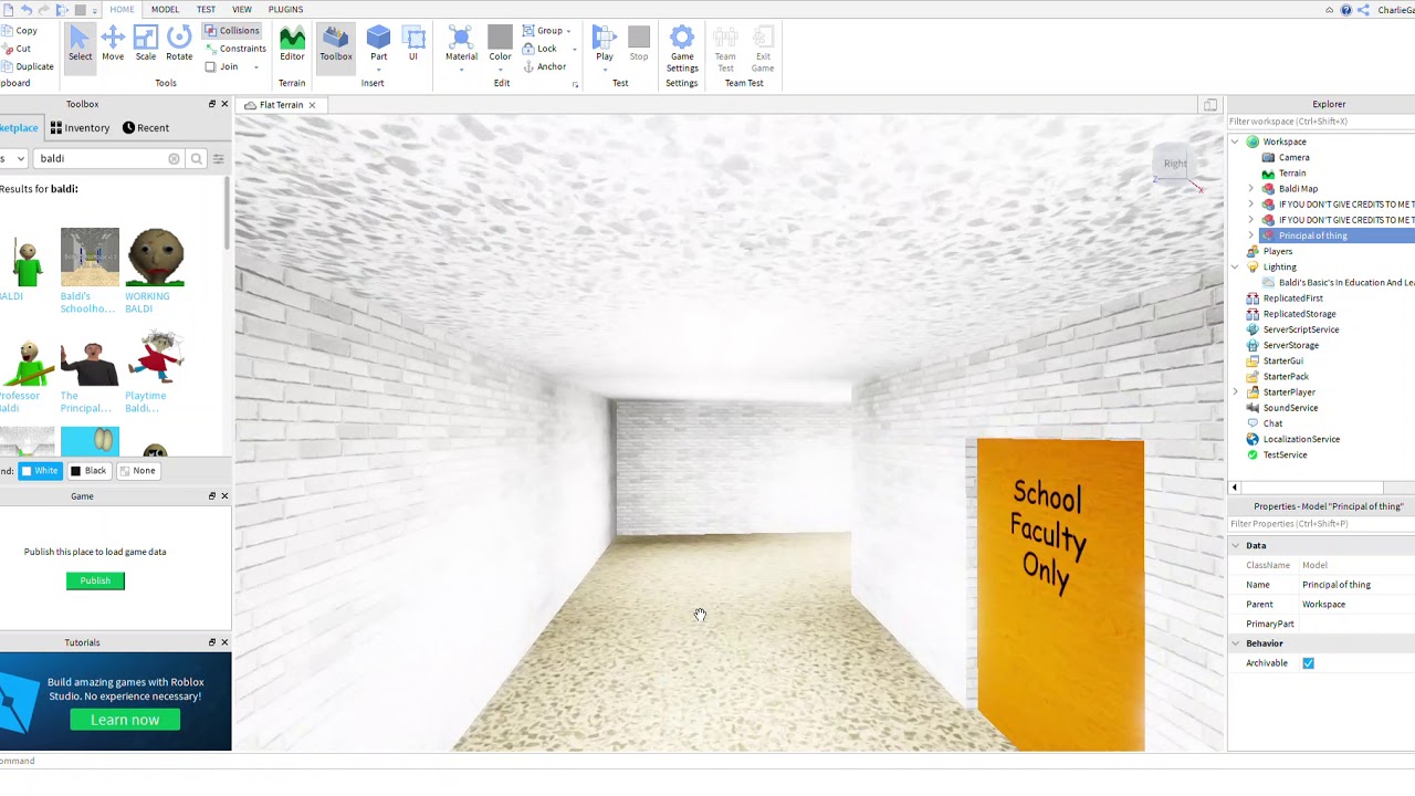 Making Baldis Basics In Roblox Studio Youtube