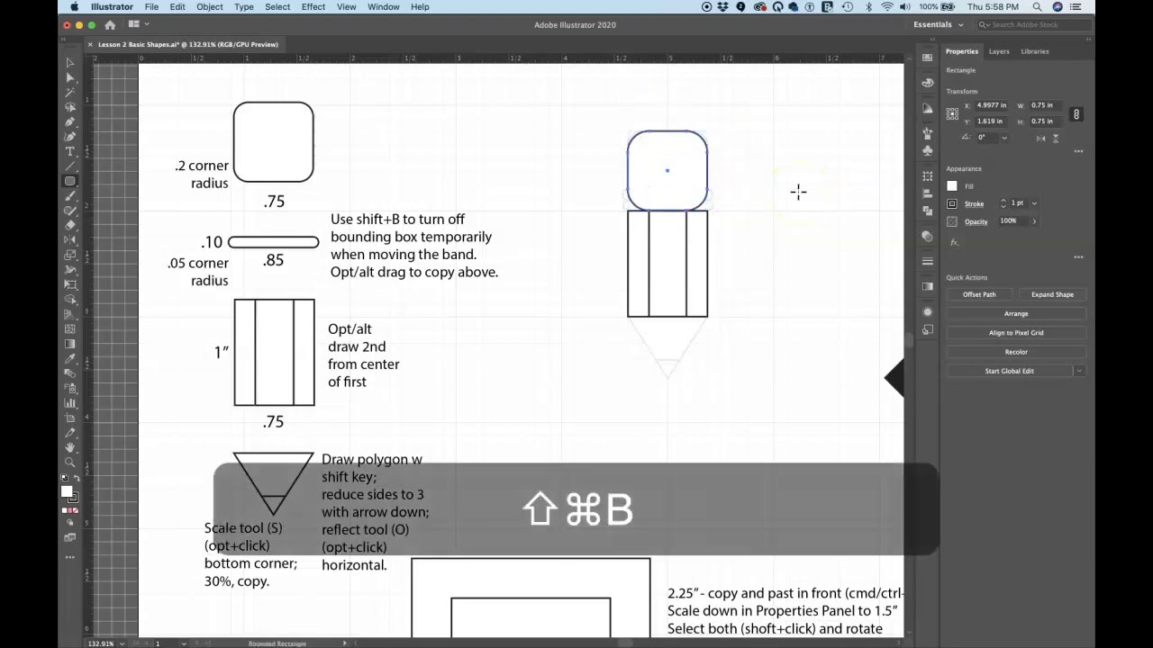 Drawing Basic Shapes In Illustrator Youtube