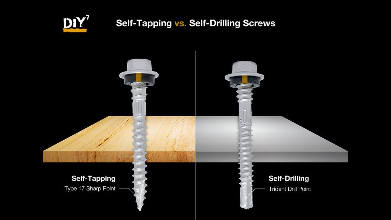 Self Drilling Vs Self Tapping Screws Youtube