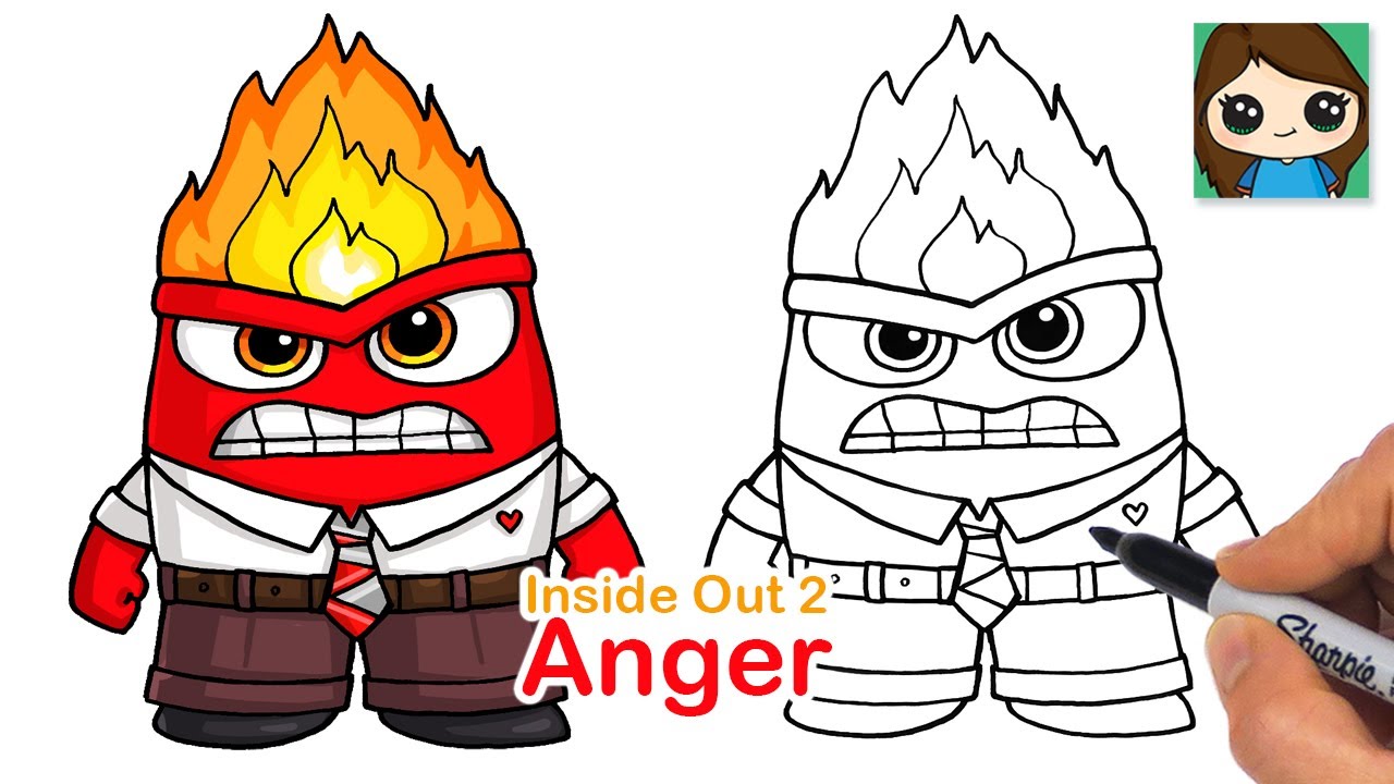 How To Draw Anger Easy Inside Out 2 New Youtube