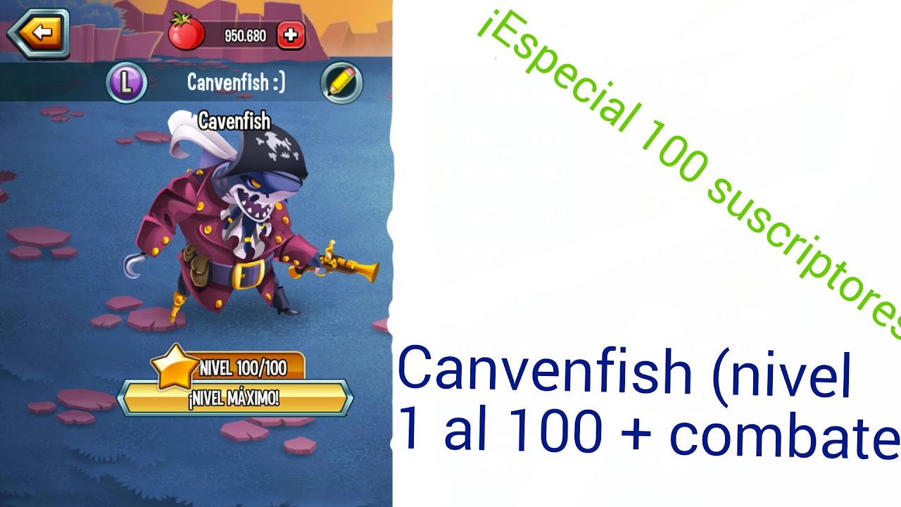 Monster Legends Canvenfish Nivel 1 Al 100 Combates Youtube