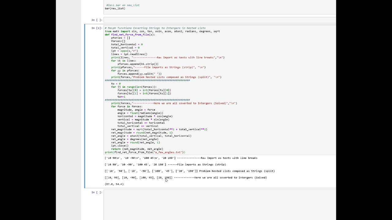 Converting Strings To Integers Nested Lists In Python Youtube