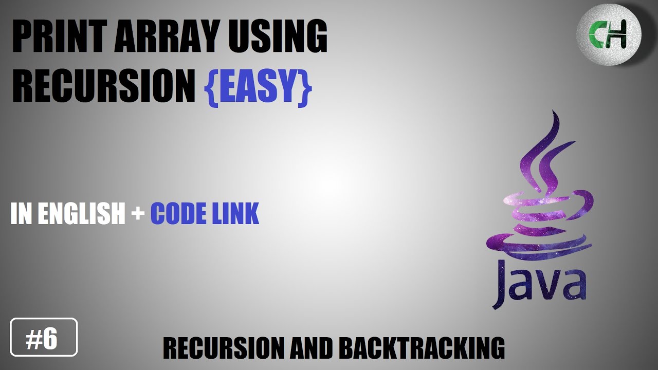 Print Array Using Recursion Print Array Using Recursion In Java